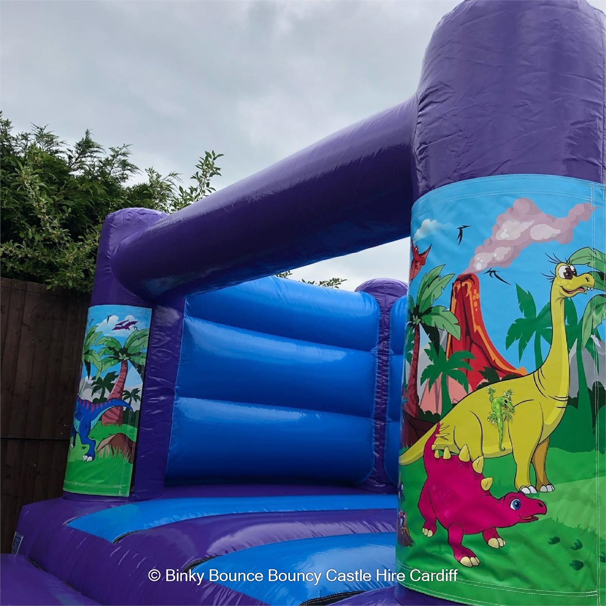 Dinosaur Theme Low Height Bouncy Castle (Blue/Purple) - Bouncy Castle ...