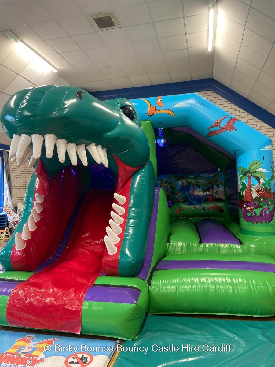 Dinosaur Bouncy Castle with Slide - Bouncy Castle Hire and soft play ...