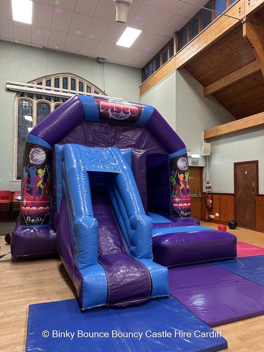 Disco Dancing Front Slide Blue/Purple - Bouncy Castle Hire and soft ...