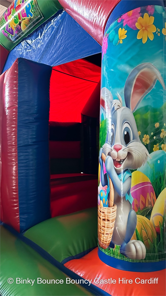 Easter Multicoloured Front Slide Bouncy Castle - Bouncy Castle Hire and ...