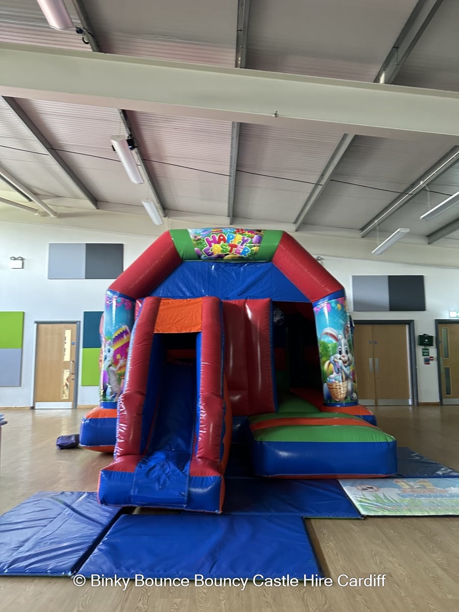 Easter Multicoloured Front Slide Bouncy Castle - Bouncy Castle Hire and ...