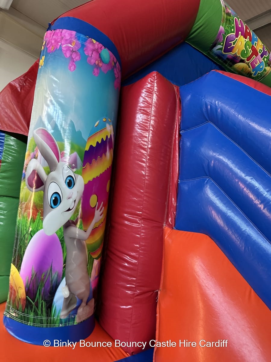 Easter Multicoloured Front Slide Bouncy Castle - Bouncy Castle Hire and ...