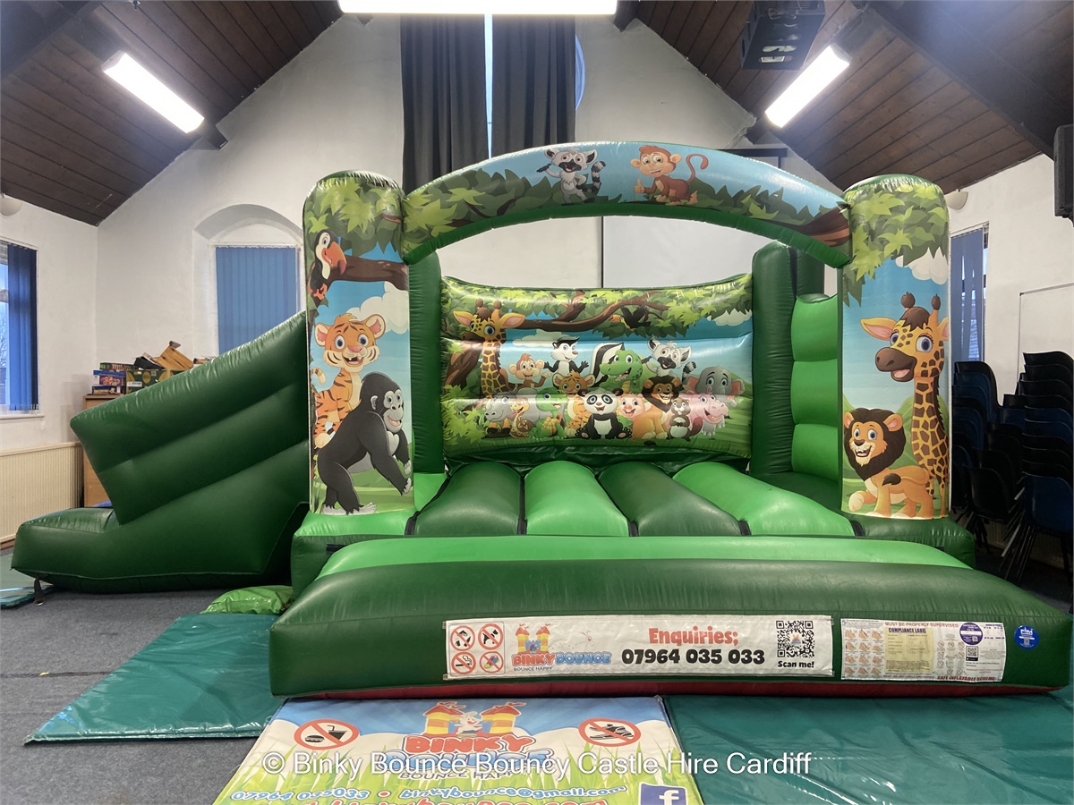 Jungle Safari Side Slide Bouncy Castle - Bouncy Castle Hire and soft ...