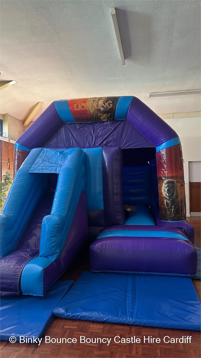 Lion king Front Slide Blue/Purple - Bouncy Castle Hire and soft play ...