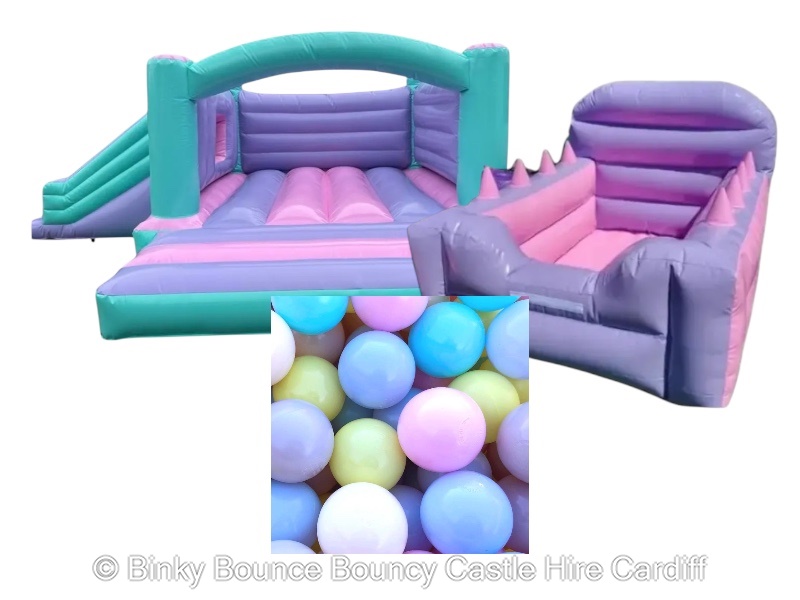 Pastel Bouncy Castle & Pastel ball pool - Bouncy Castle Hire and soft ...