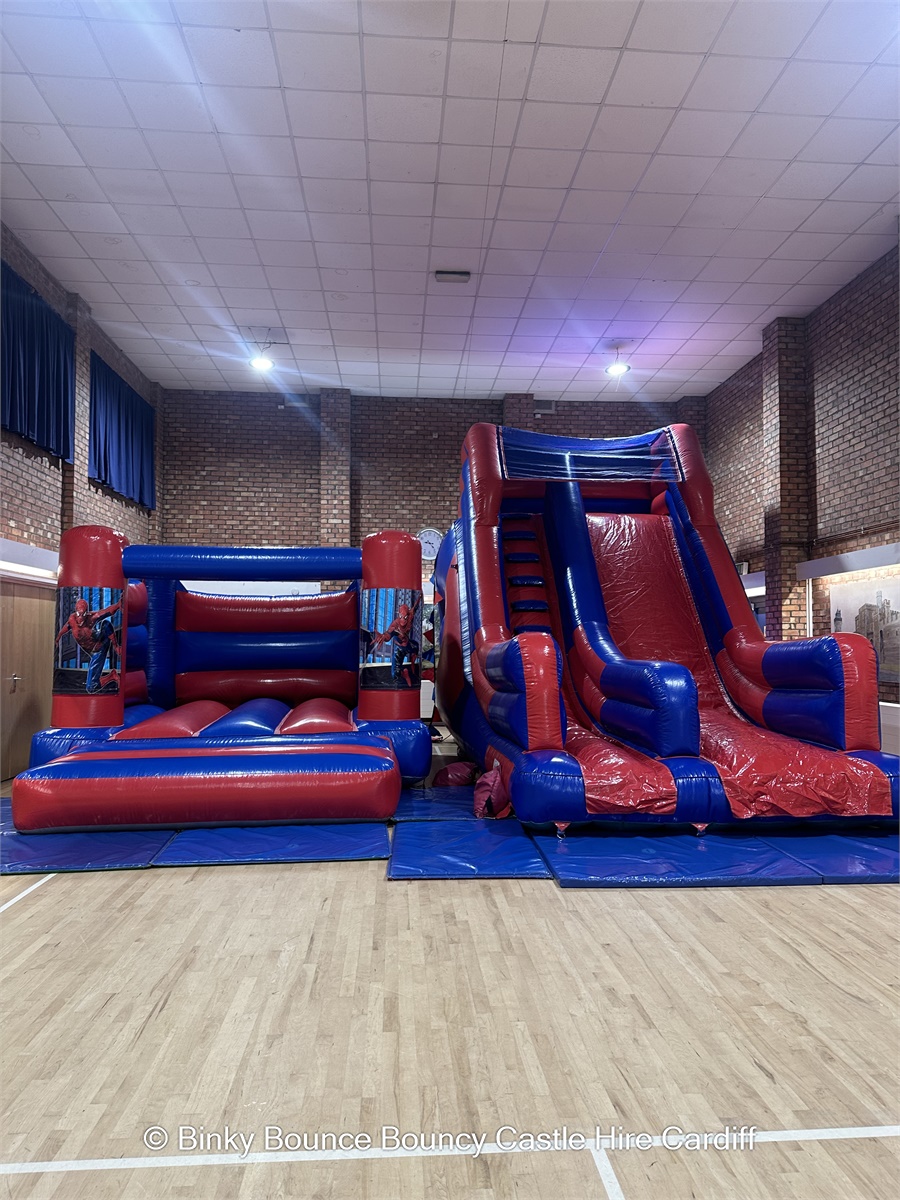 Spiderman Bouncy Castle + Super Slide - Bouncy Castle Hire and soft ...