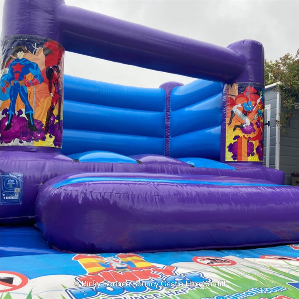 Superhero Theme Low Height Bouncy Castle (Blue/Purple ) - Bouncy Castle ...