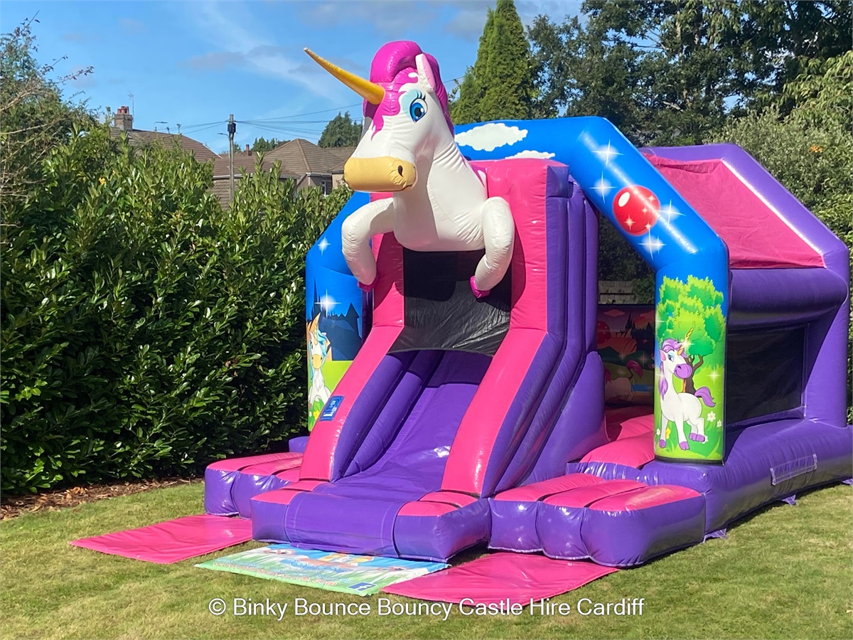 Unicorn Bouncy Castle with Slide - Bouncy Castle Hire and soft play ...