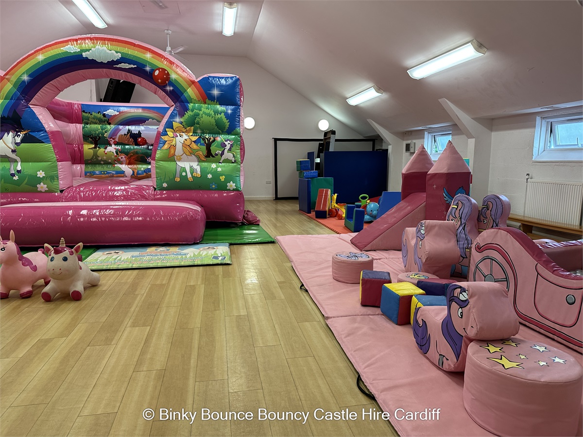 Unicorn Bouncy castle hire in Cardiff.