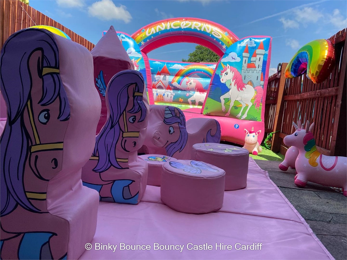 Unicorn Bouncy castle hire in Cardiff.