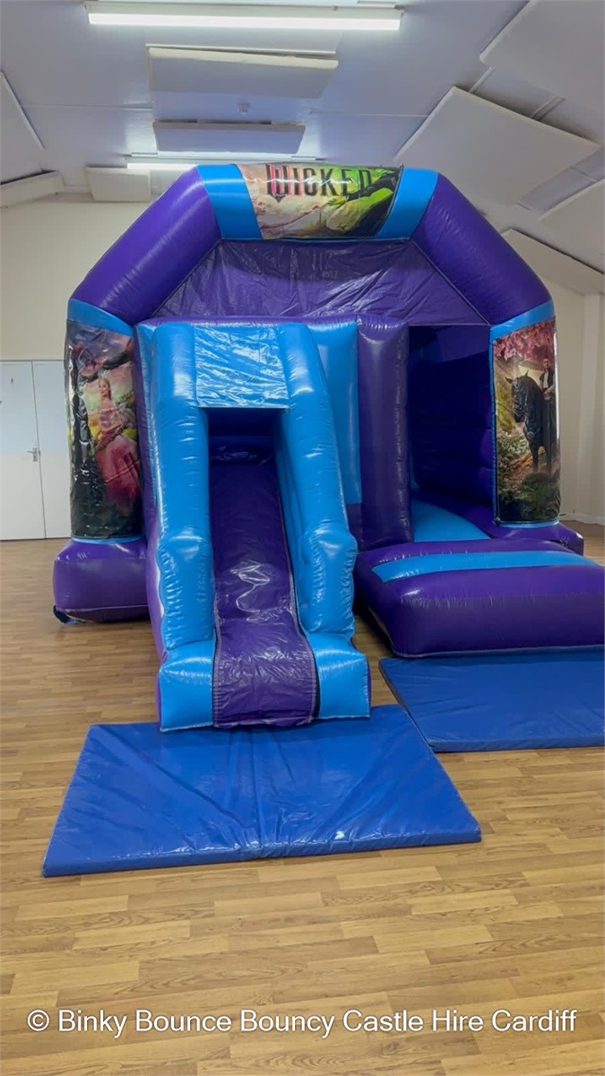 Wicked Theme Front Slide Bouncy Castle (Blue/Purple) - Bouncy Castle ...